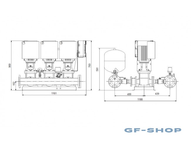 Установка повышения давления Grundfos HYDRO MULTI-E 3 CRE15-4 99133075 - Hydro Multi-E в ...